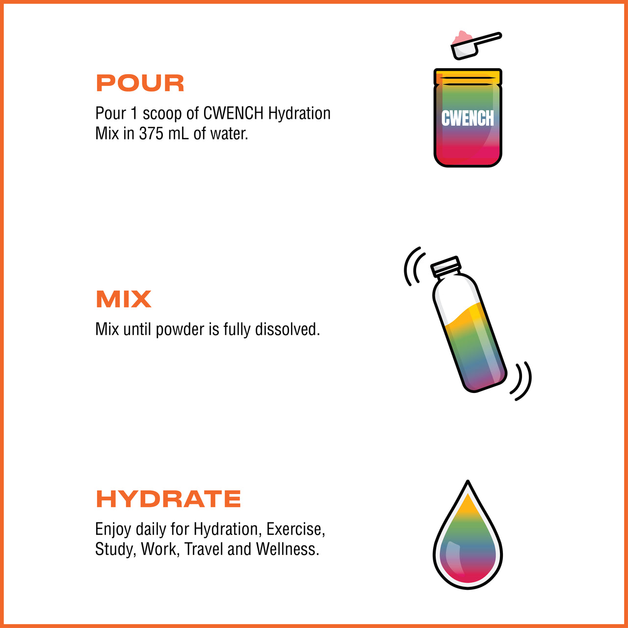 Hydration Mix - Rainbow Swirl – Cwench Canada